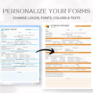 Travel Agent Forms Bundle, Travel Client Intake Form, Travelers ...