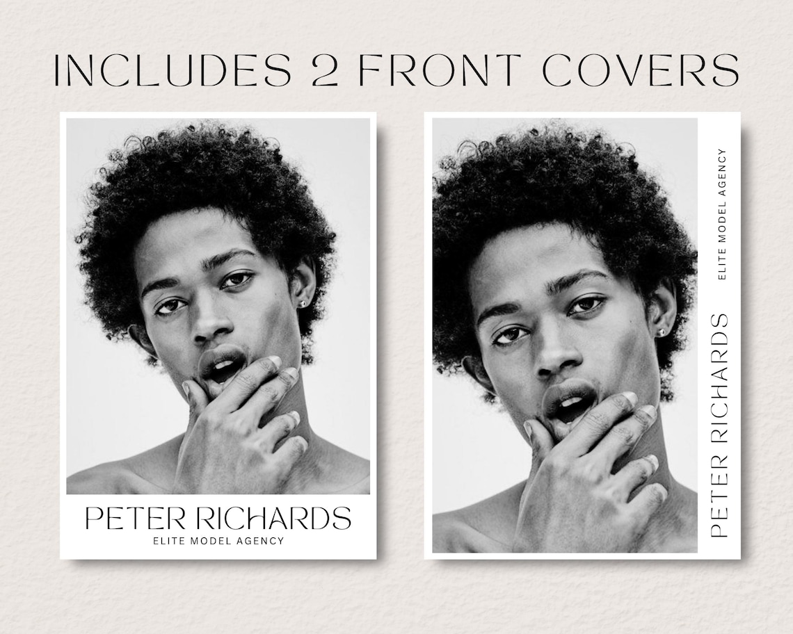 Male Modeling Comp Card Template, Fashion Resume Photo Card, Modeling ...