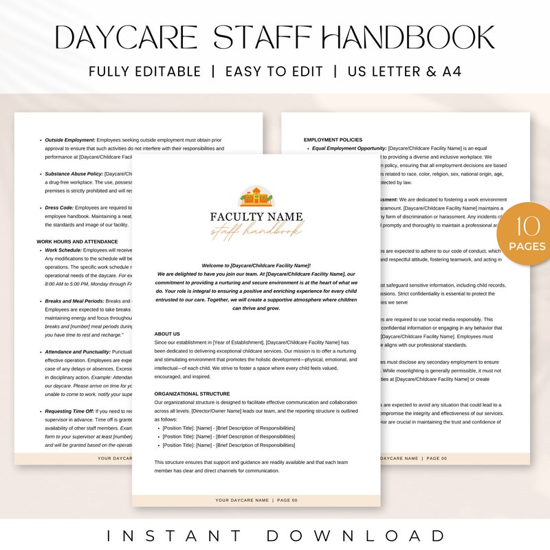 Daycare Employee Policy - Etsy