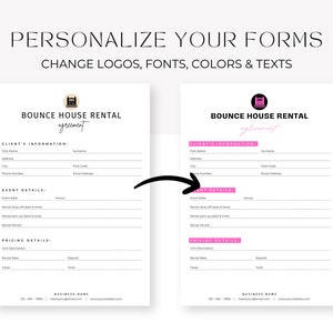 Bounce House Rental Contract Agreement Template, Editable/printable ...