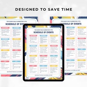 PTA/PTO Calendar of Events Flyer Template, Pta Pto Flyer, School ...