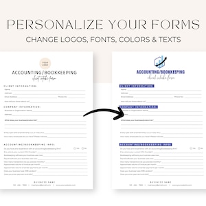 Editable Accounting & Bookkeeping Intake Form Template, Freelance ...