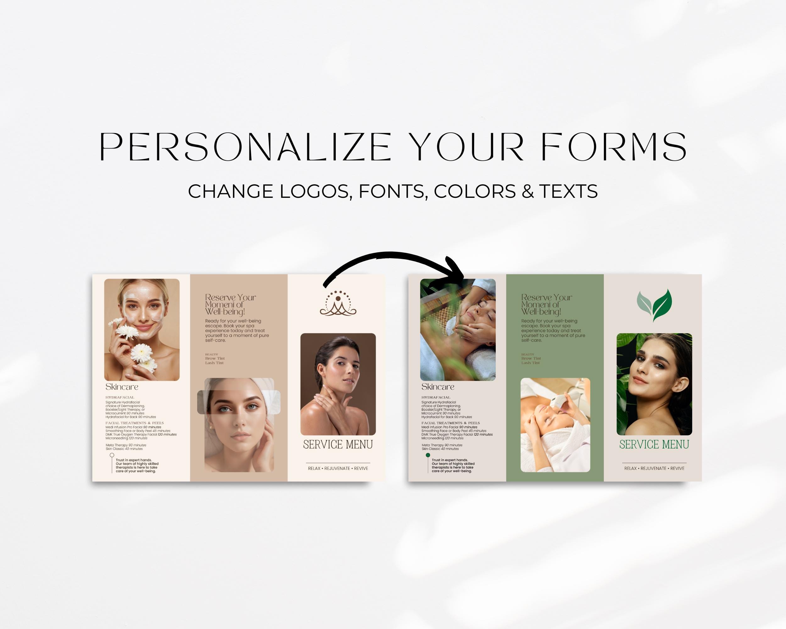 Med Spa Trifold Brochure Pamphlet, Med Spa and Massage Service, Med Spa ...