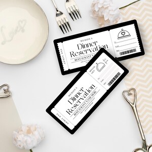 Dinner Reservation Ticket, Dinner Date Gift Voucher, Dinner Reservation ...