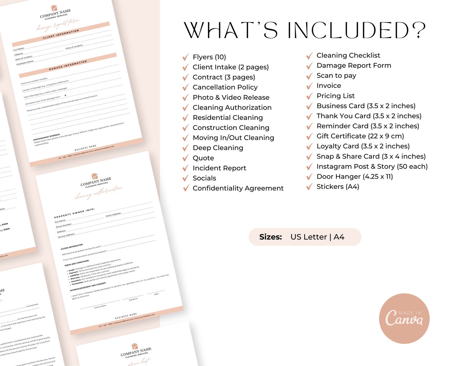 Cleaning Business Bundle, Cleaning Forms, Logo, Service Agreement ...