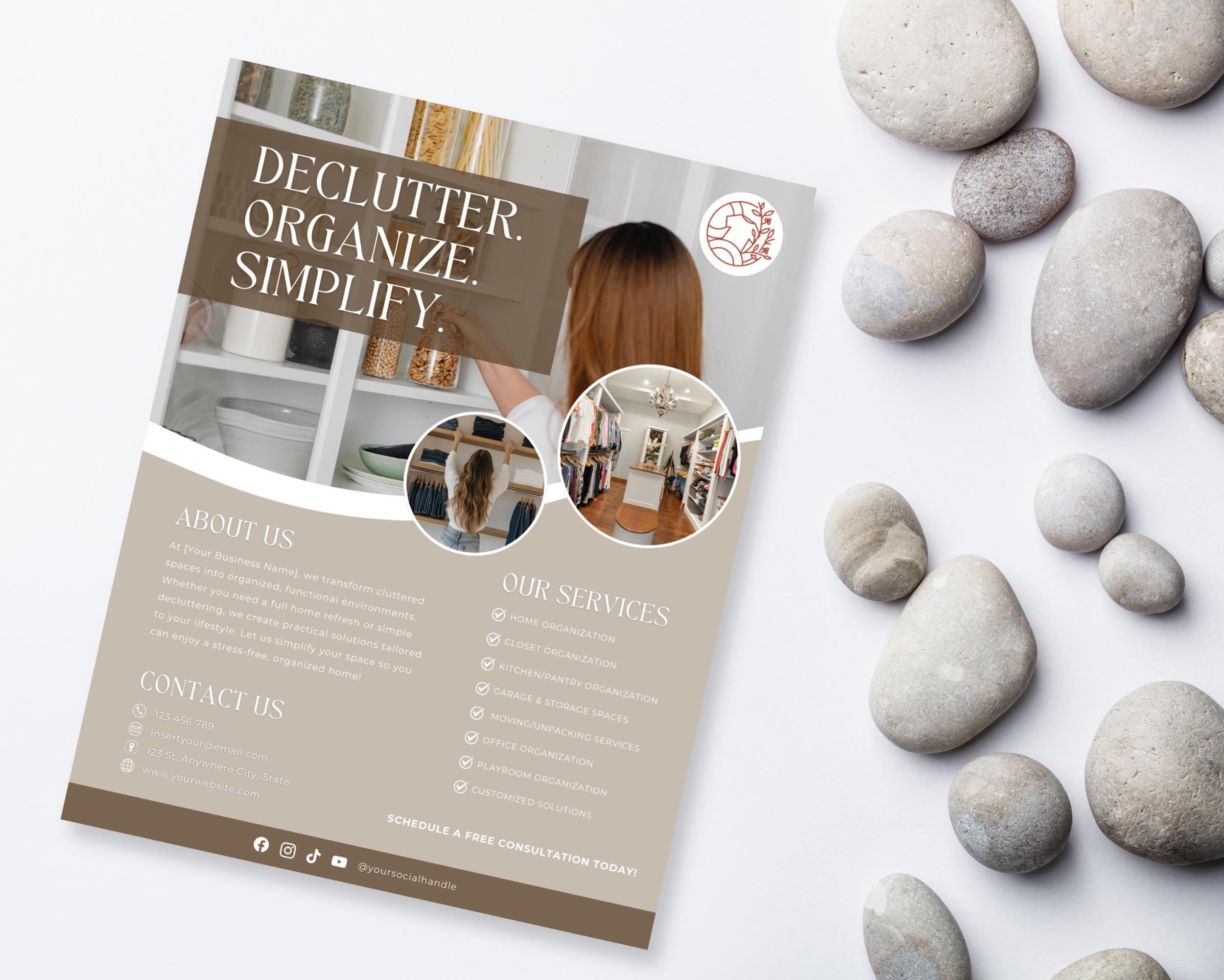 Professional Organizer Flyer Template, Organizing Template ...