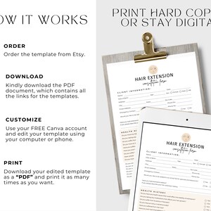 Hair Extension Forms, Hair Consultation, Hair Agreement, Hair ...