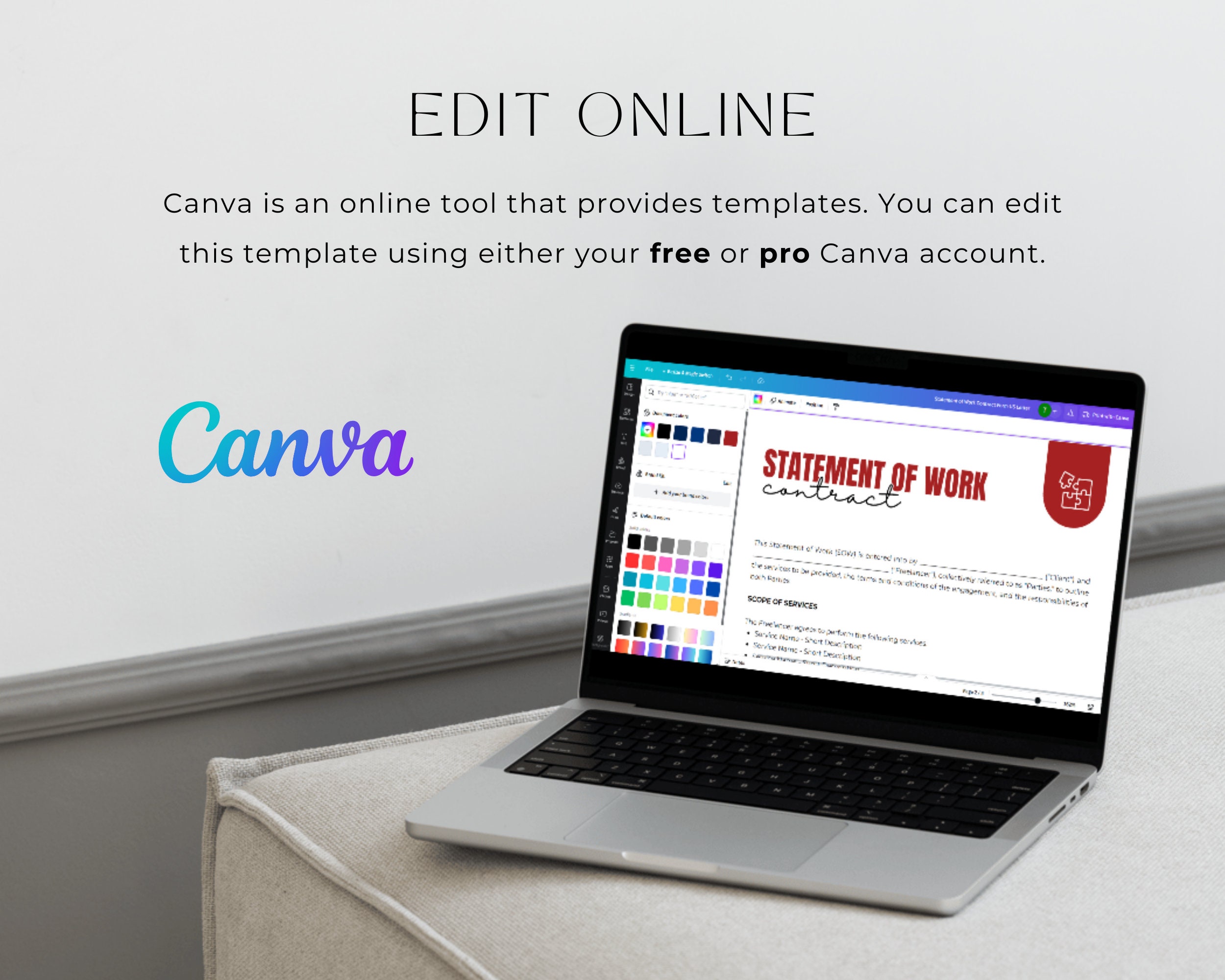 Editable Statement of Work Template, Scope of Work, Freelancer SOW ...