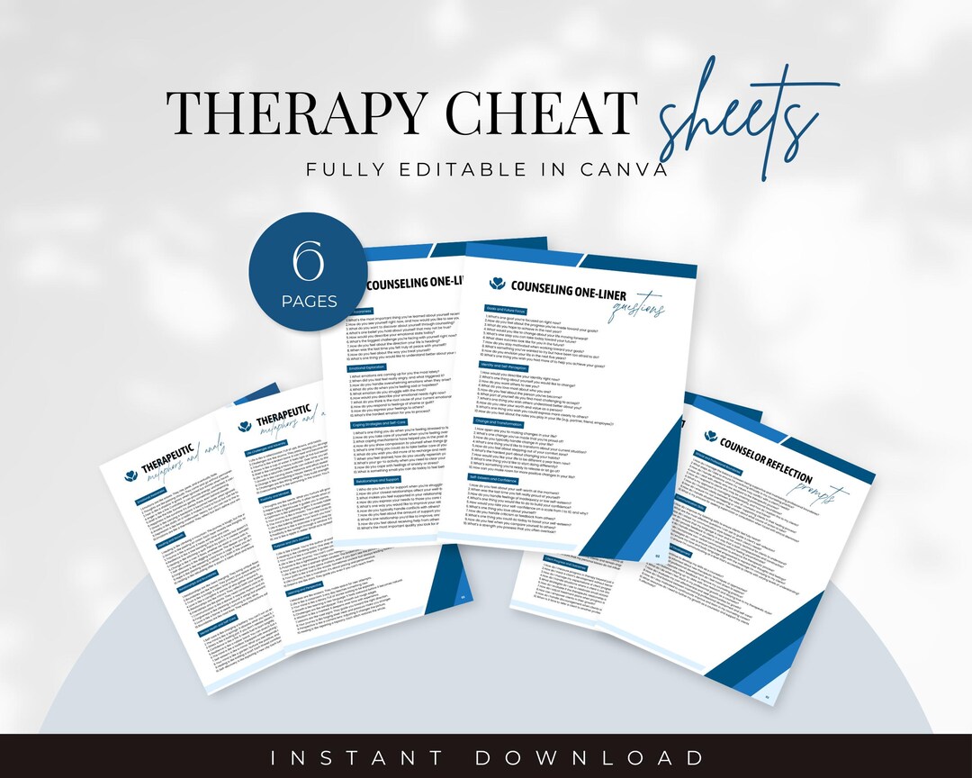 Therapy Questions Therapist One Liners Mental Health Cheat Sheets ...