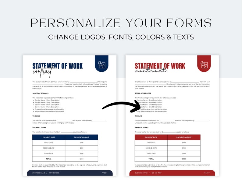 Editable Statement of Work Template, Scope of Work, Freelancer SOW ...