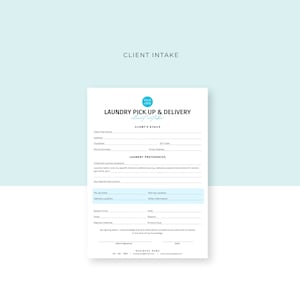 Editable Laundry Pick up & Delivery Services Forms Templates, Pick and ...