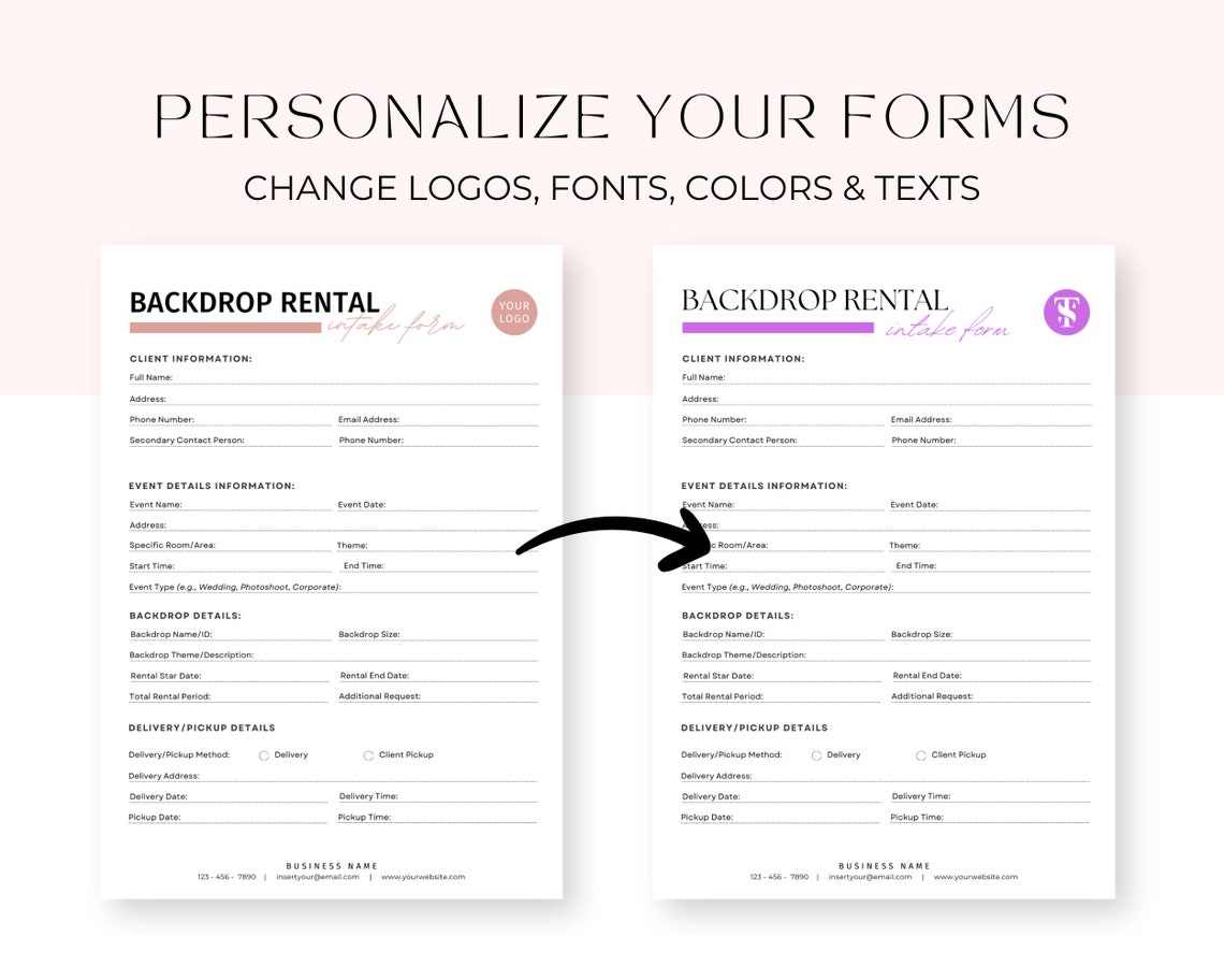 Editable Backdrop Rental Agreement, Party Equipment Rental Contract ...