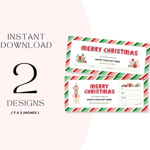 Christmas Coupon Gift Certificate Template, Printable Christmas Voucher ...