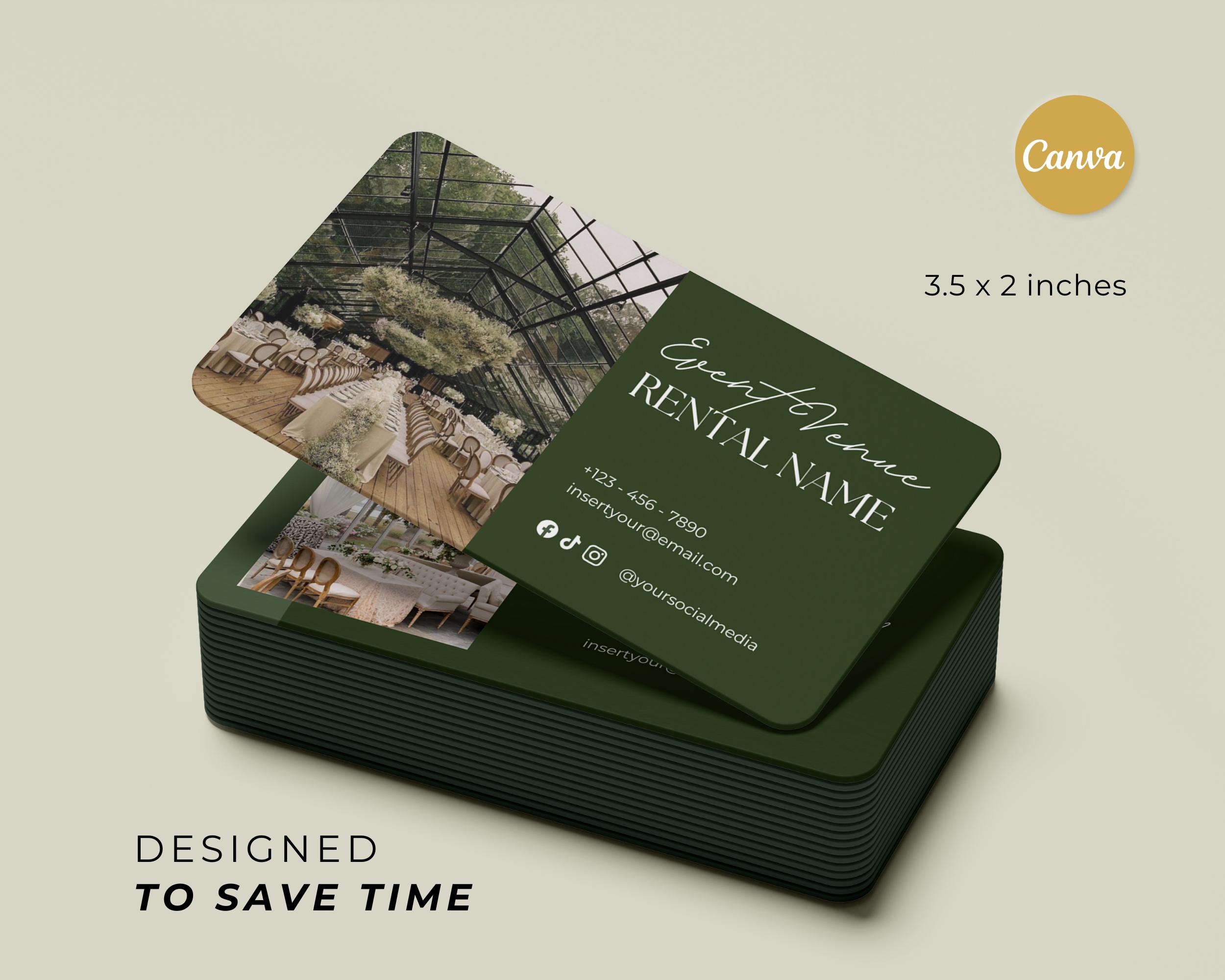 Event Venue Business Card Template, Editable Printable Event ...