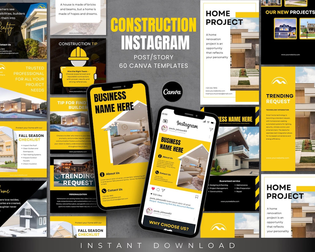 Construction Social Media Template, Construction Social Media Posts ...