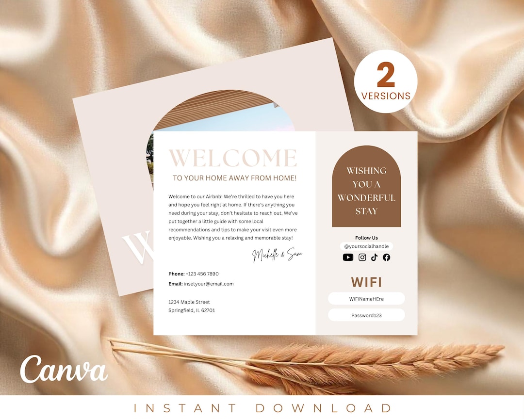 Airbnb Welcome Guest Card Template, Welcome Guide, Host Welcome ...