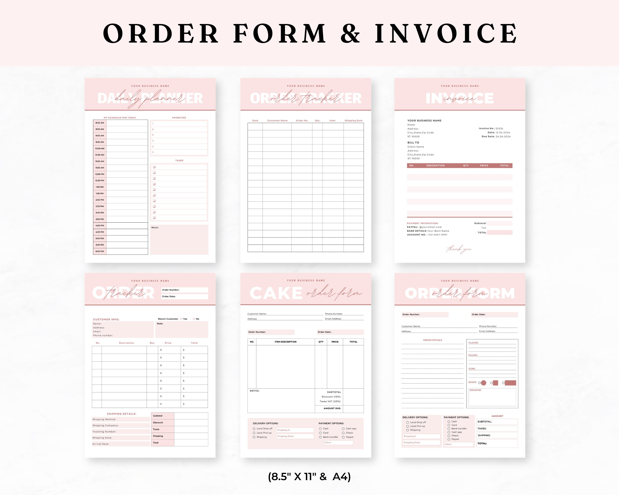 Bakery Business Starter Kit, Cake Branding Kit, Bakery Business Forms ...