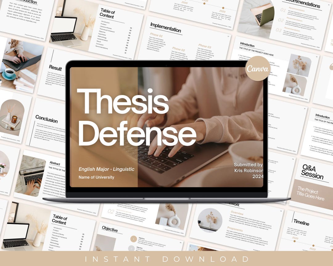 Thesis Presentation, Dissertation Slides Deck, Thesis Defense ...