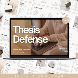 Thesis Presentation, Dissertation Slides Deck, Thesis Defense Powerpoint Presentation Template ...