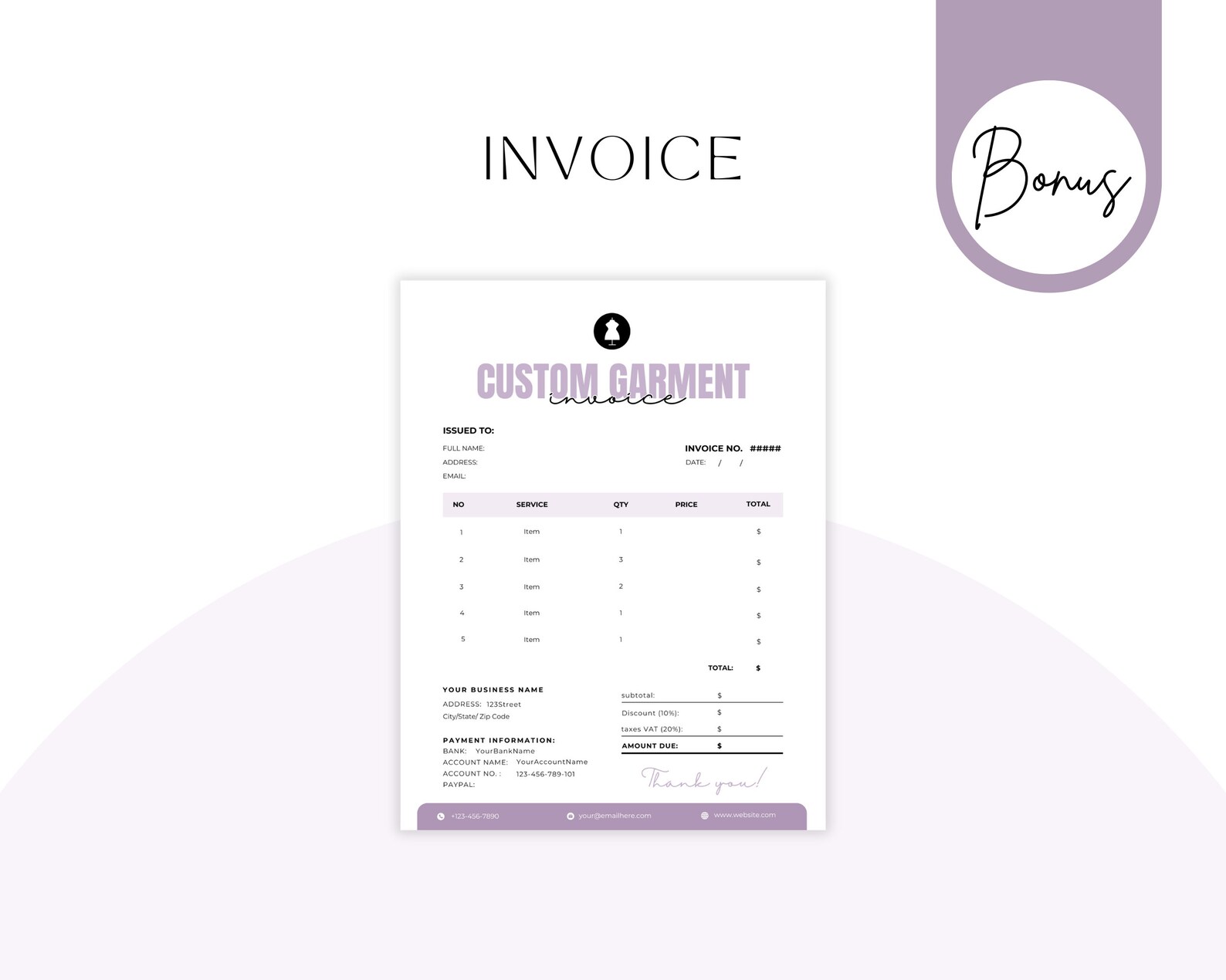 Custom Garment Contract, Tailor Made Clothing Agreement, Bespoke ...