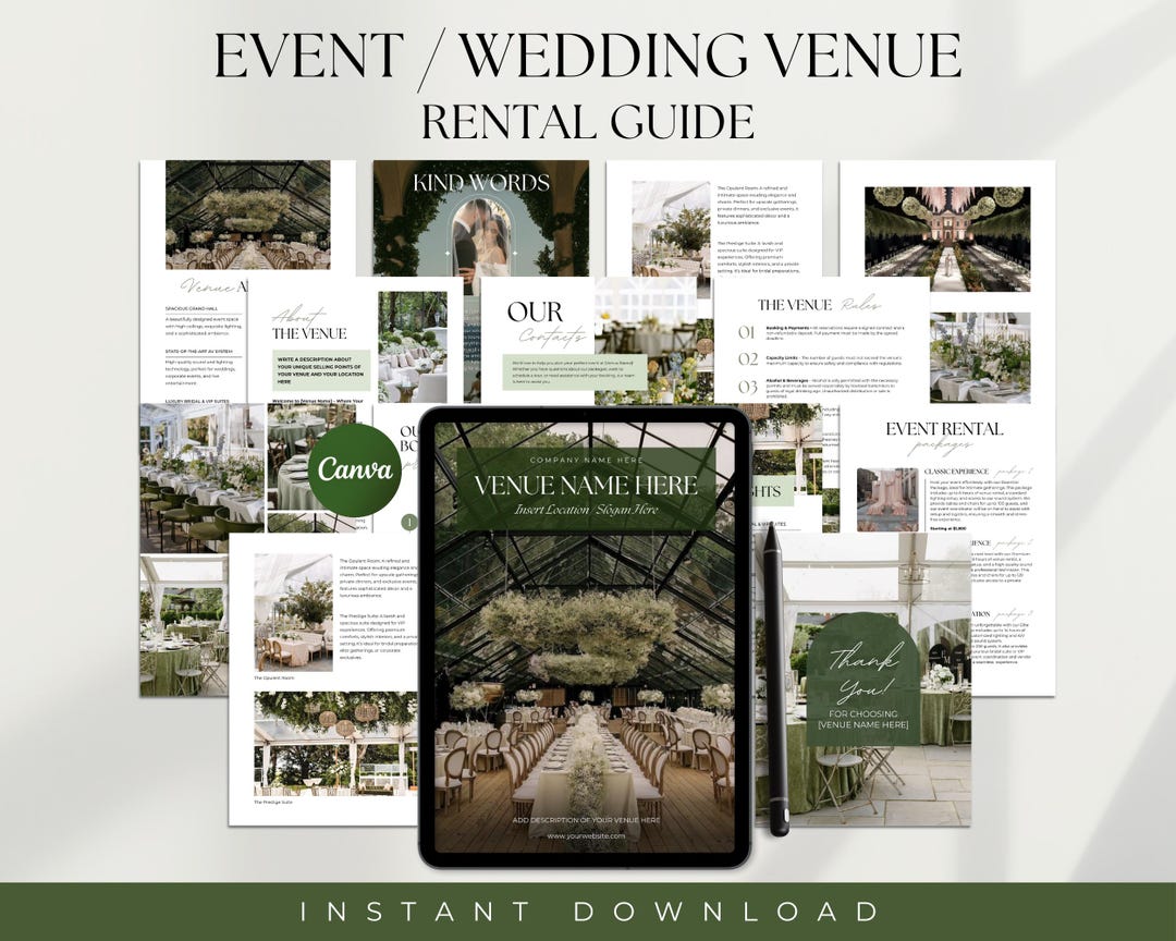 Wedding Event Venue Rental Guide, Rental Guide Book, Wedding Venue ...