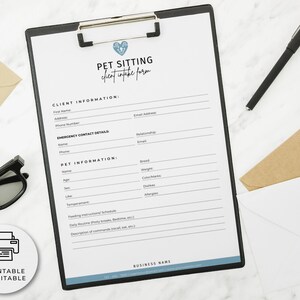 Pet Sitting Service Agreement/contract, Editable & Printable Pet ...