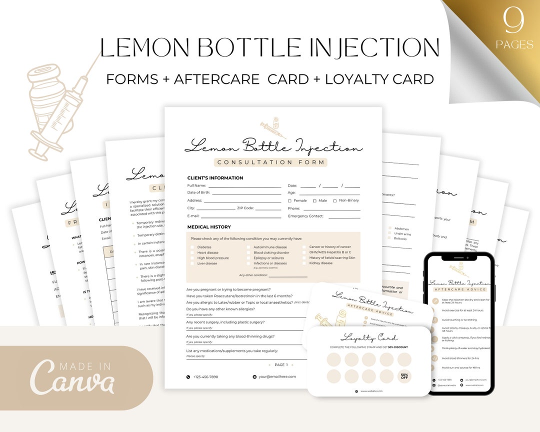 Lemon Bottle Consent, Lemon Bottle Intake, Fat Dissolve Forms ...