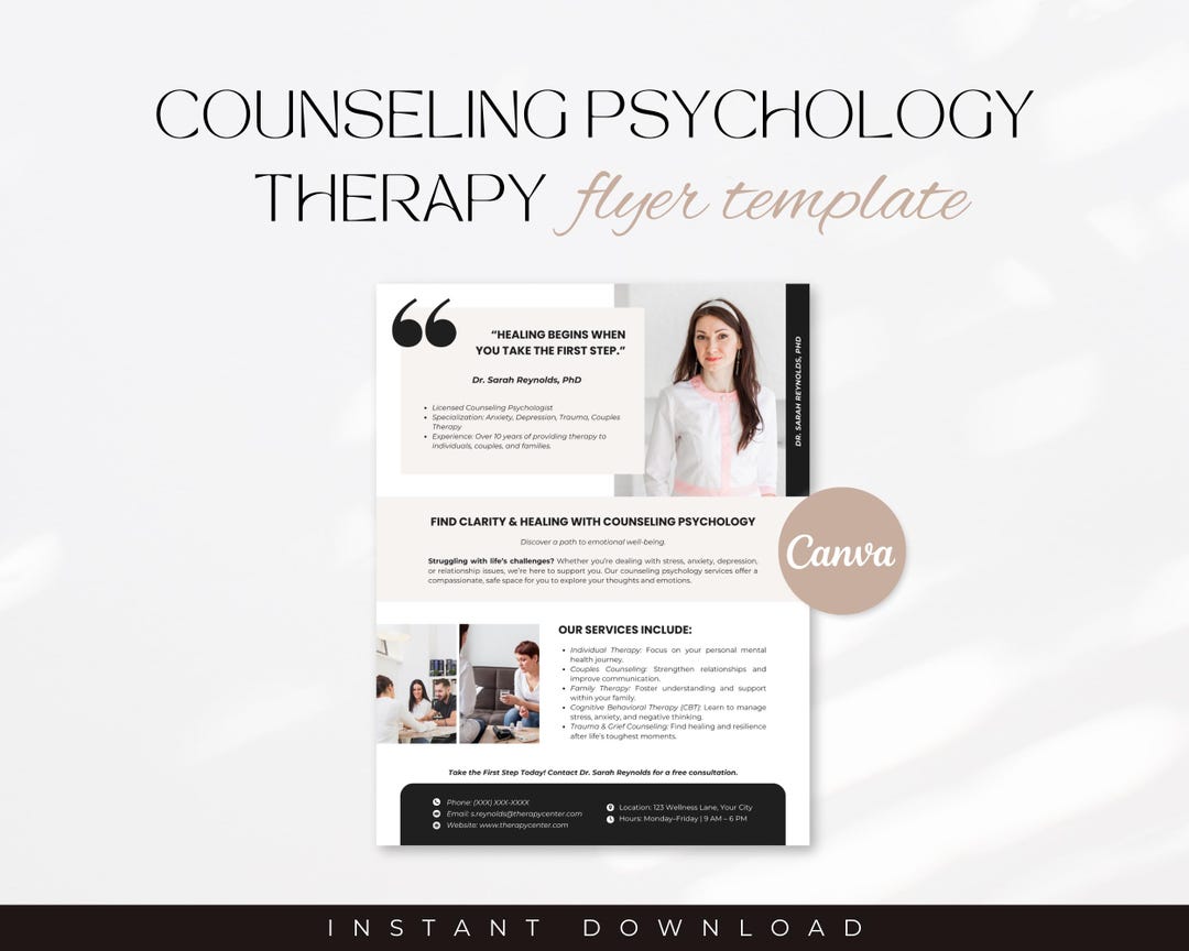 Counseling Psychology Therapy Flyer Template, Therapy Flyer ...