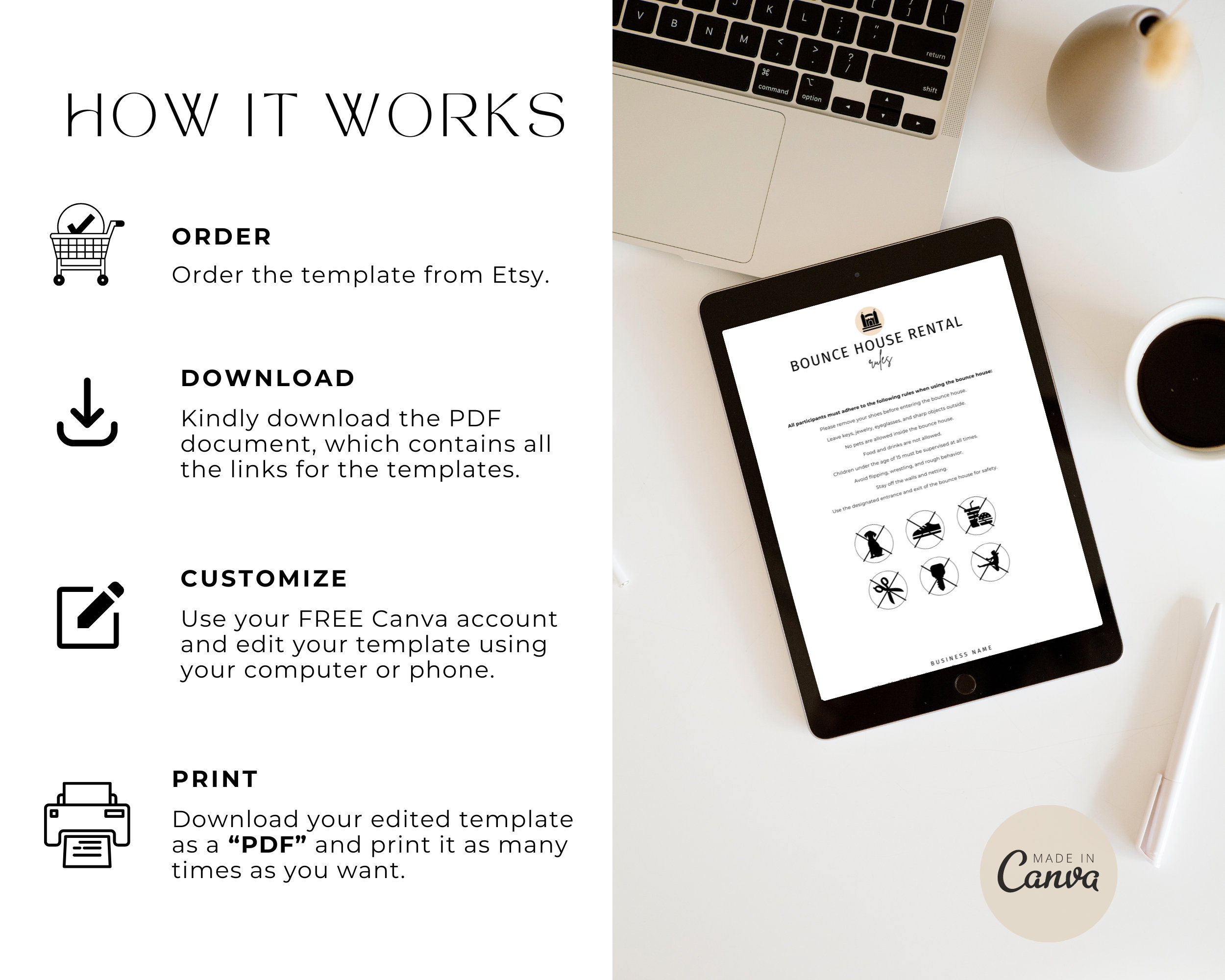 Bounce House Rental Contract Agreement Template, Editable/printable ...