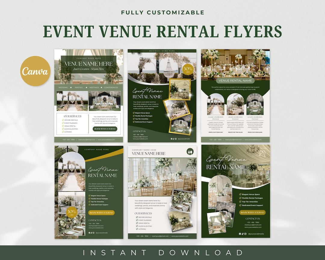 Event Venue Rental Flyer Template, Rental Flyers, Venue Rental, Venue ...