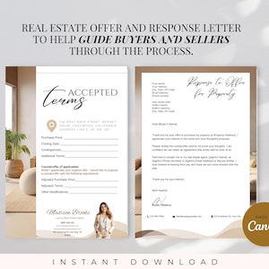 Editable Real Estate Offer & Response Letter, Offer Summary Cover Sheet ...