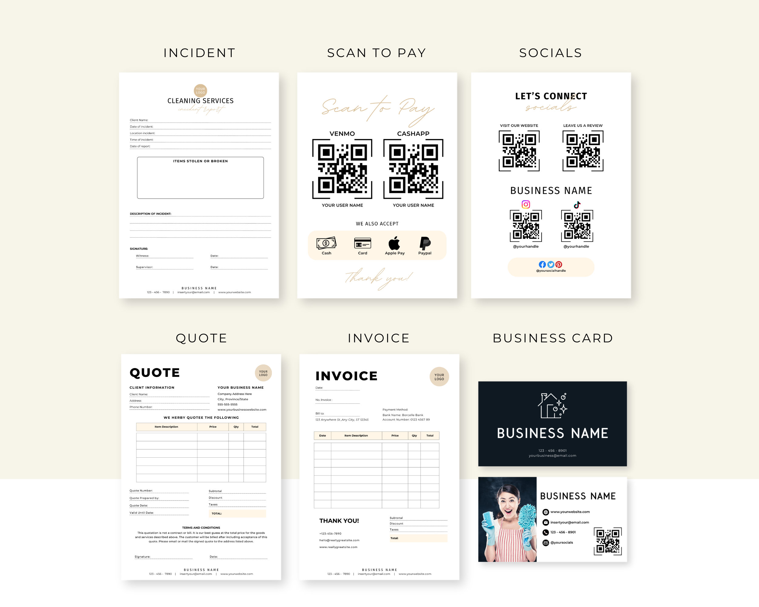 Cleaning Business Forms Bundle, Editable Cleaning Contract, Cleaning ...