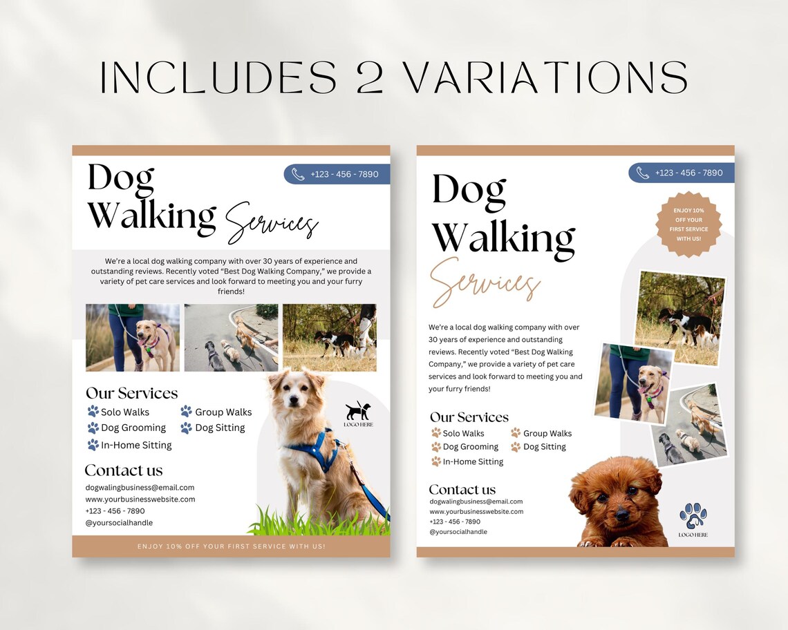 Dog Walking Flyer Poster, Pet Sitting Flyer, Dog Walking Services ...