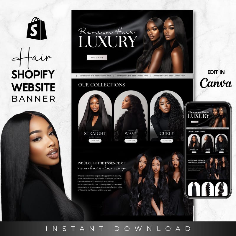 Banners for Hair Website - Etsy