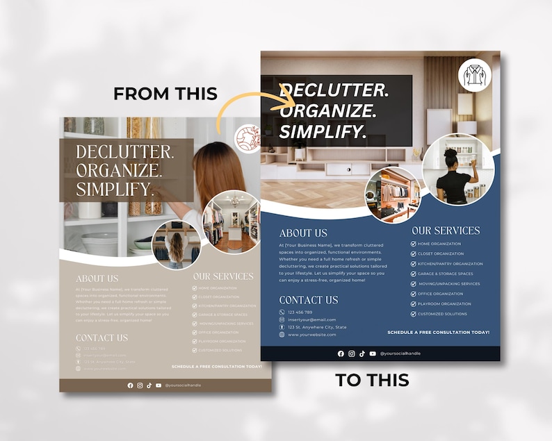 Professional Organizer Flyer Template, Organizing Template ...