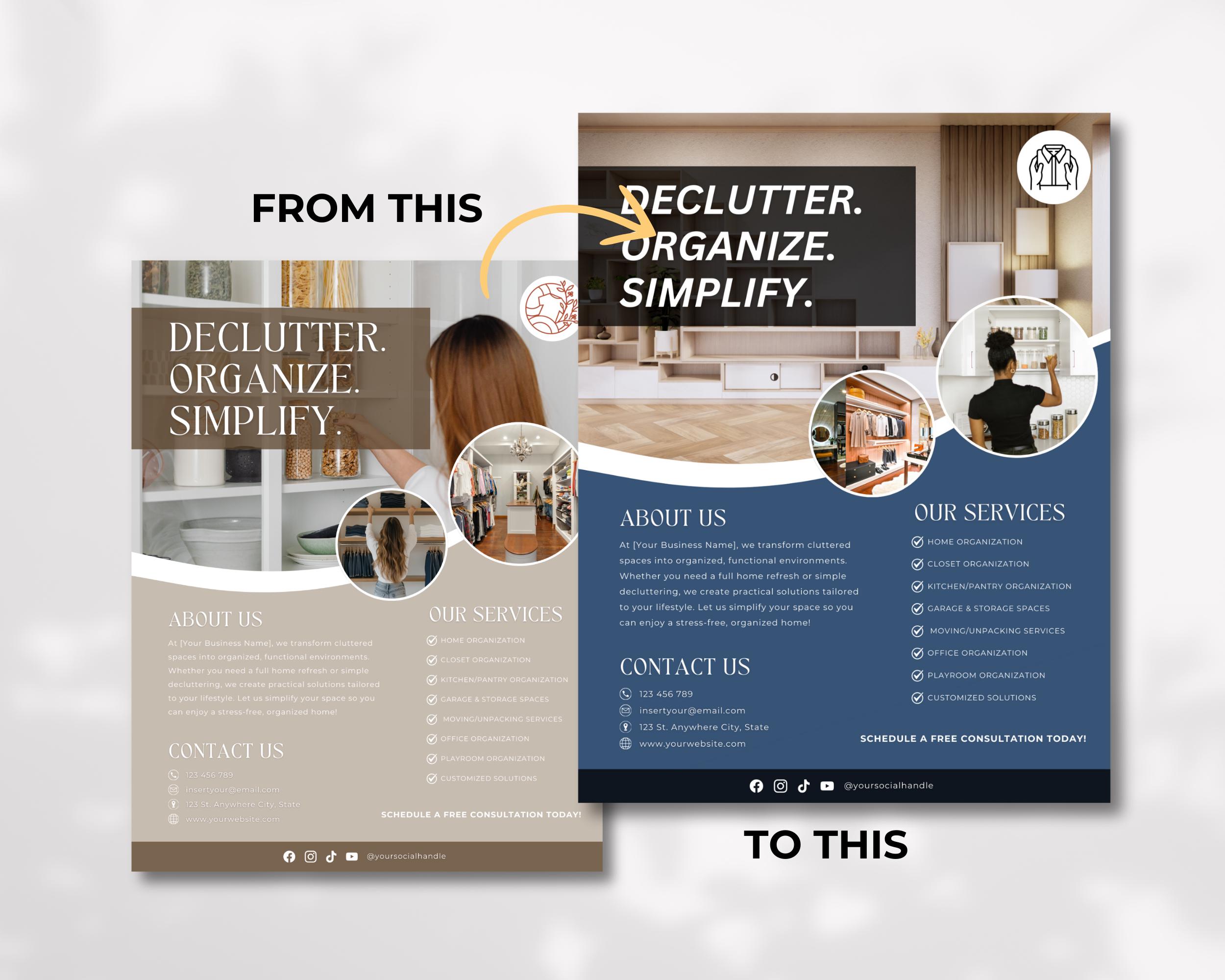 Professional Organizer Flyer Template, Organizing Template ...
