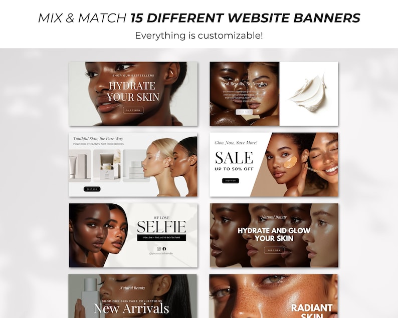 Skincare Shopify Website Banner Template, Skin Care Banner Design ...