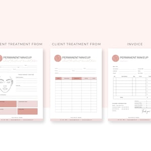 Permanent Makeup Forms, Editable PMU Consent Form Template, Printable ...