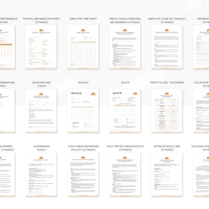 Daycare Starter Kit, Daycare Forms, Daycare Contract, Childcare Forms ...