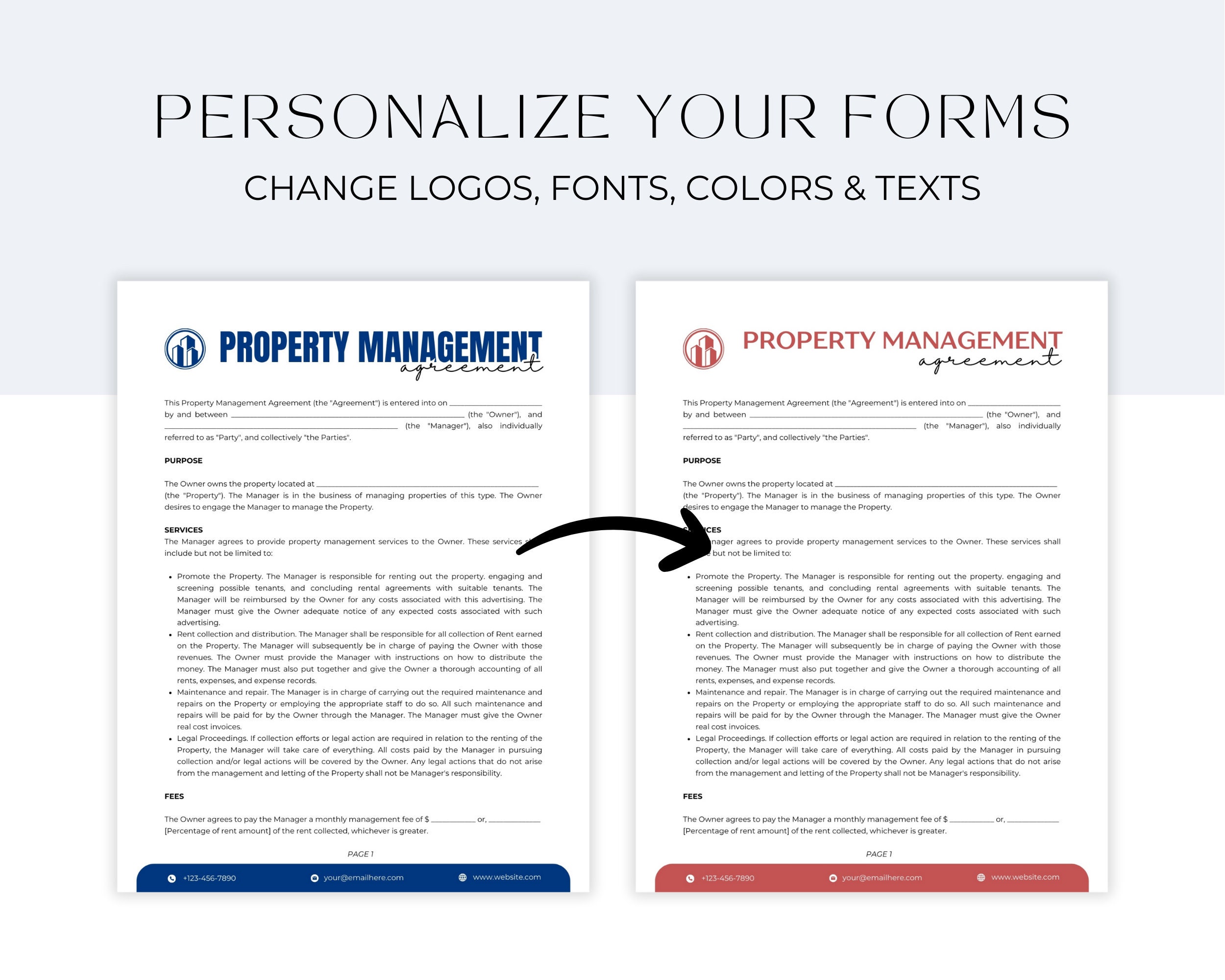 Editable Property Management Contract Template, Real Estate Property ...