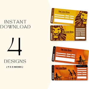Printable Lion King Broadway Surprise Ticket, Lion King Musical ...