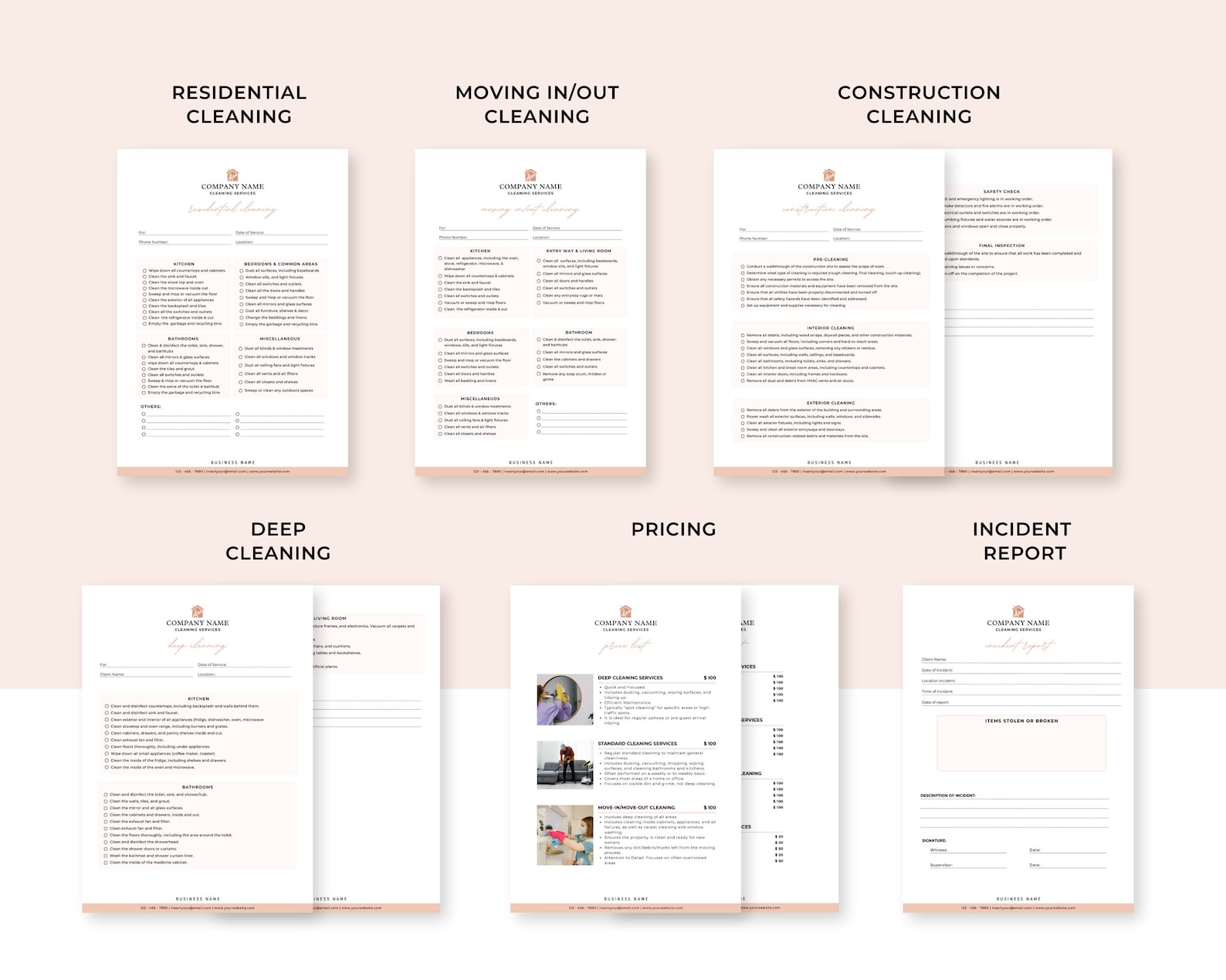 Cleaning Business Bundle, Cleaning Forms, Logo, Service Agreement ...