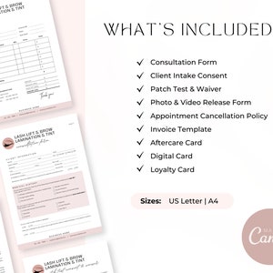 Lash Lift and Brow Lamination Templates | Lash Consent & Liability ...