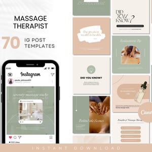 Massage Therapist Instagram Posts Template, Massage Therapist Instagram ...