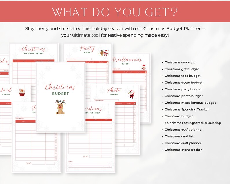 94-page Christmas Planner Bundle, Printable Holiday Planner, Xmas Gift ...