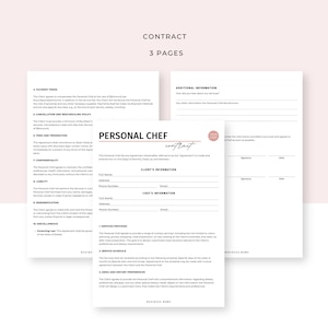 Editable Personal Chef Contract Template, Private Chef Contract ...
