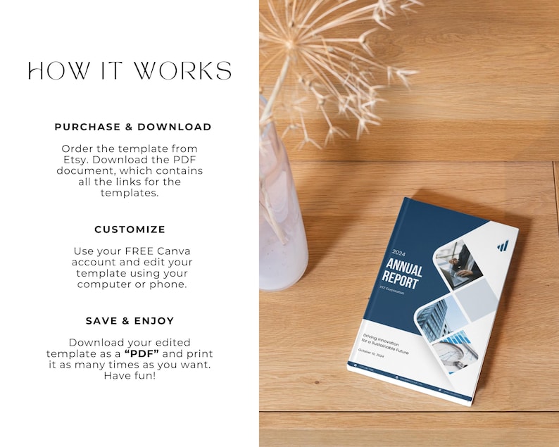 Annual Report Bundle Template, Minimalist Business Report Template ...
