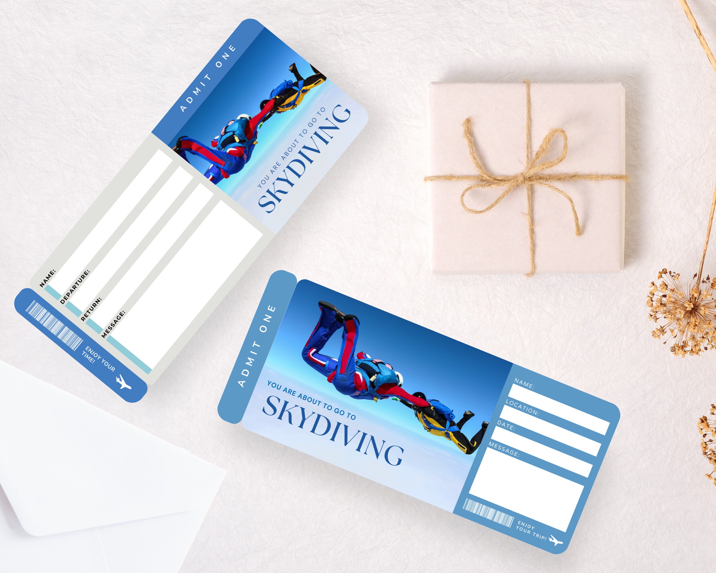 Digital SKYDIVING Surprise Gift Ticket, Skydiving Surprise Reveal ...