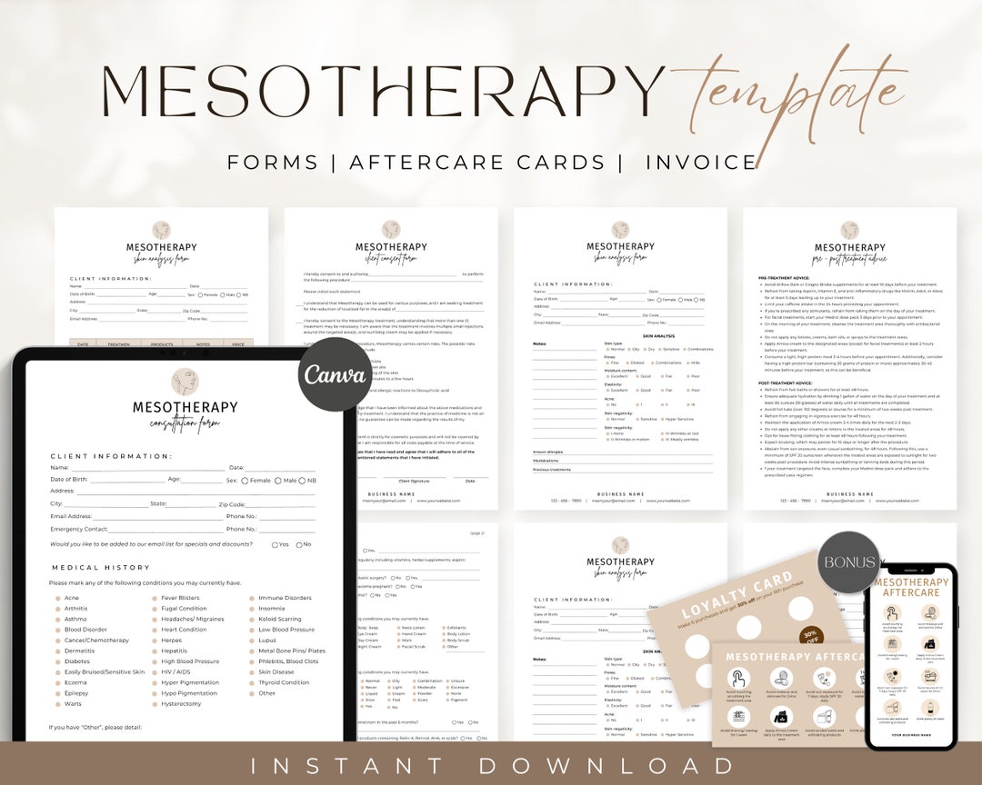 Mesotherapy, Skincare Forms, Facial Consultation, Facial Intake Forms ...