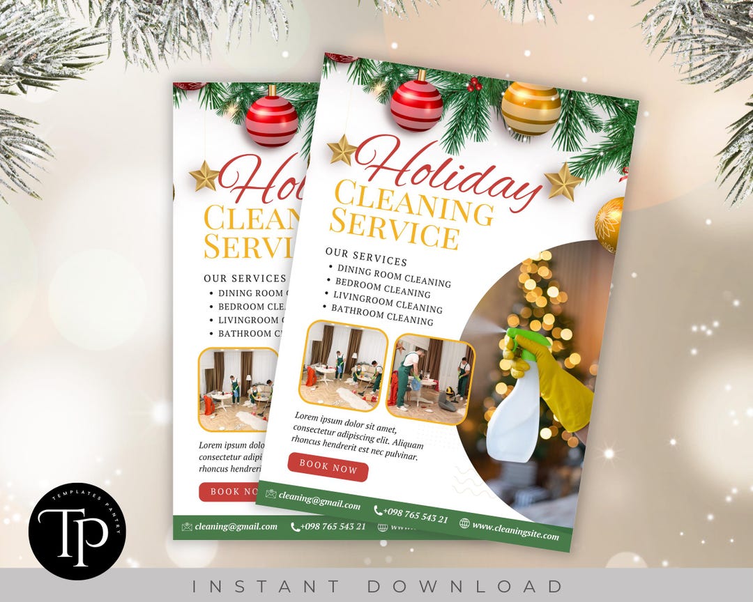 Editable Printable Holiday Cleaning Flyer Template Cleaning Service ...